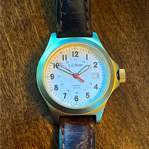 L.L. Bean | Accessories | Ll Bean Katahdin 36mm Field Watch Gold Brown ...